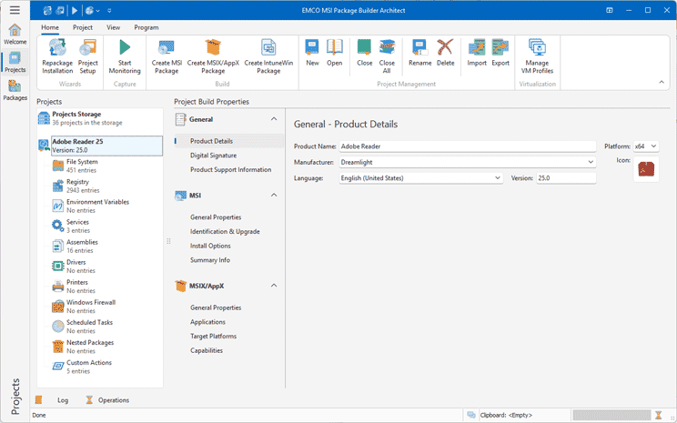Installation Packager, EXE to MSI Repackager - EMCO MSI Package Builder